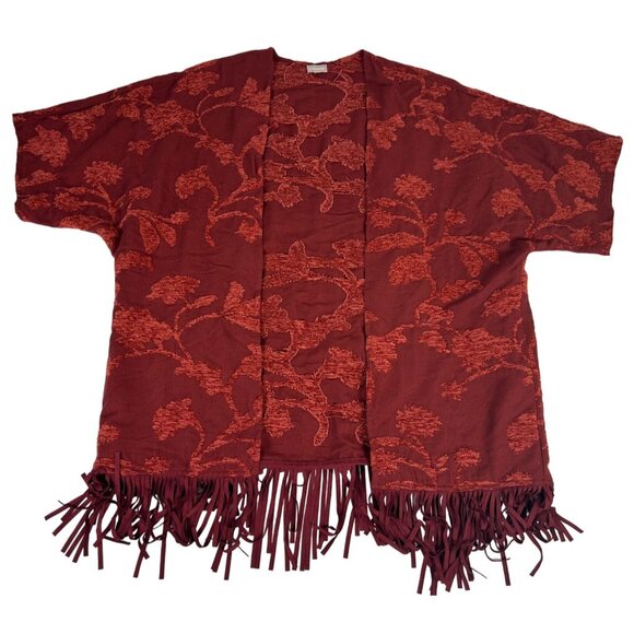 Chico's | Sweaters | Chicos Chenille Floral Jacquard Ruana Wrap Kimono ...
